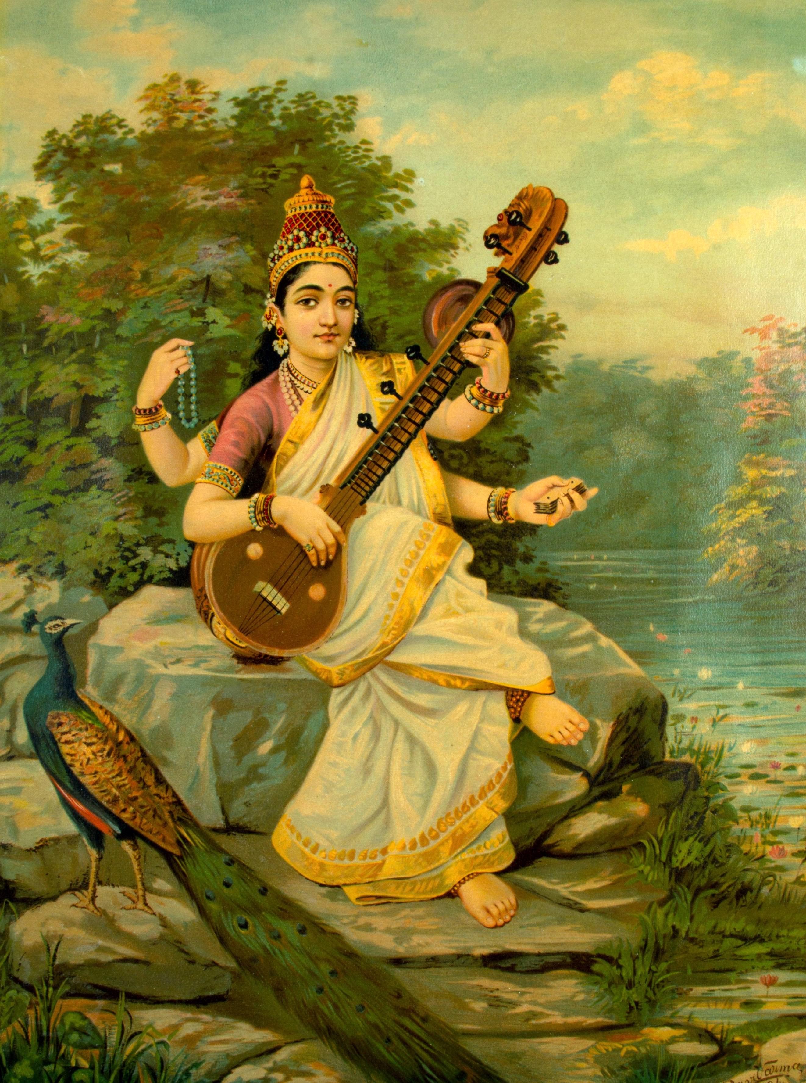Saraswati Illustration World History Encyclopedia Saraswati Illustration World History Encyclopedia